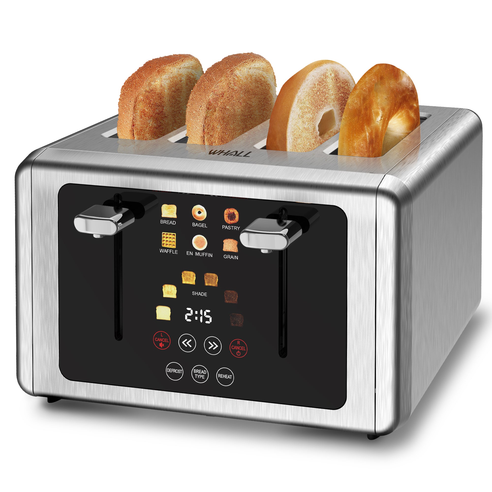 WhallPro® Touch Screen Toaster 2 & 4 Slice | Stainless Steel, Digital
