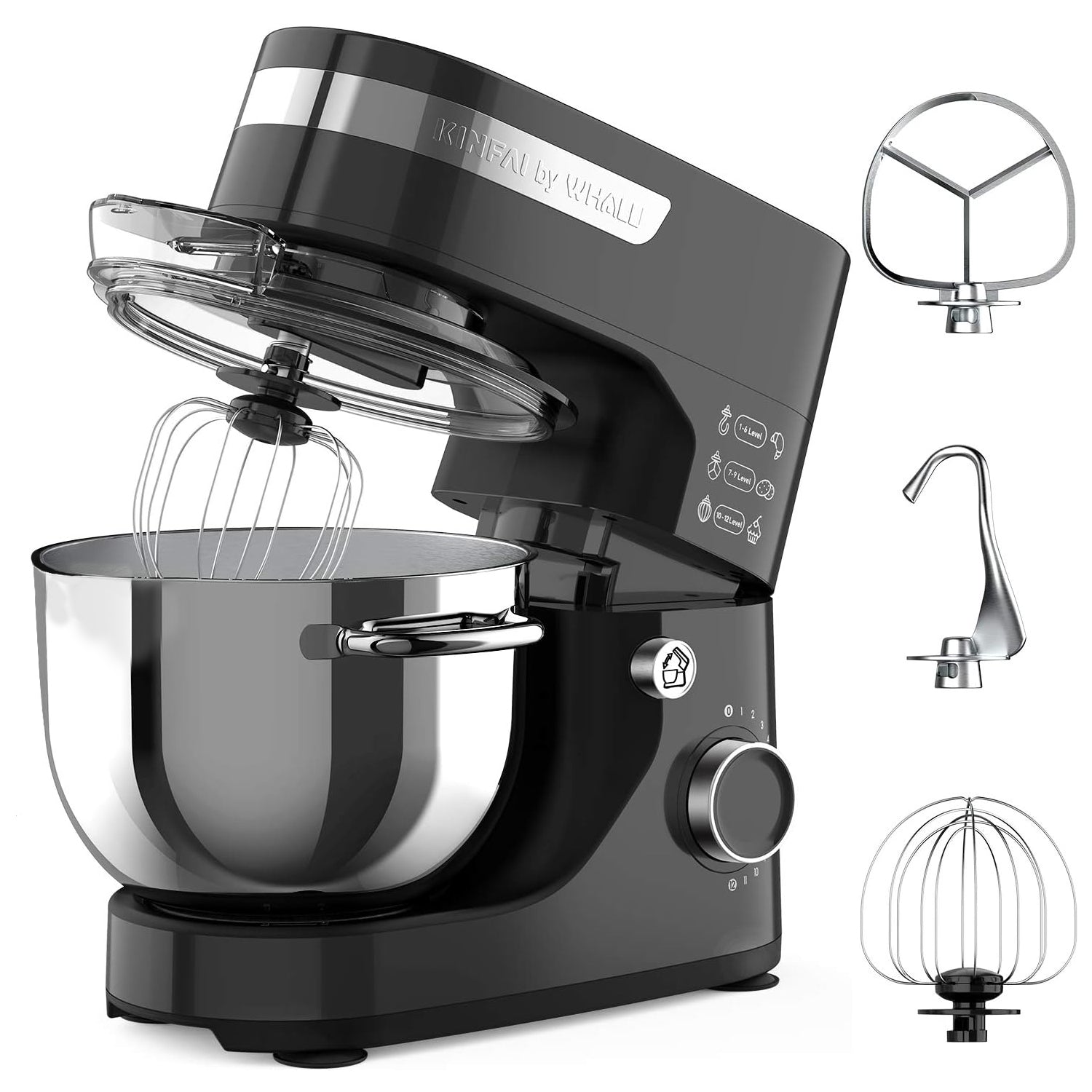 WhallPro® Stand Mixer - 5.5Qt 12-Speed Tilt-Head Electric Kitchen Mixe